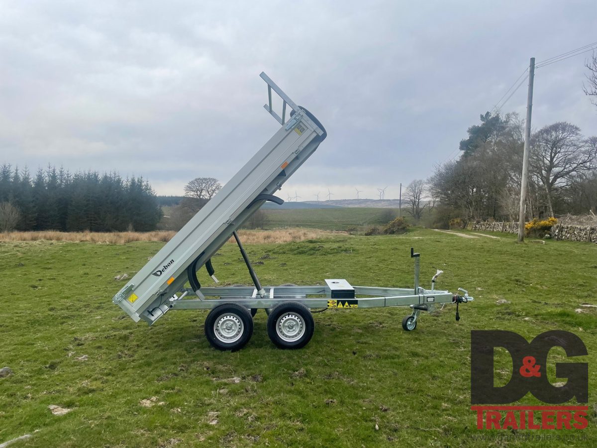 Debon PW1.2 Rear Electric Tipping Trailer 2000kg Gross with Ladder Rack ...