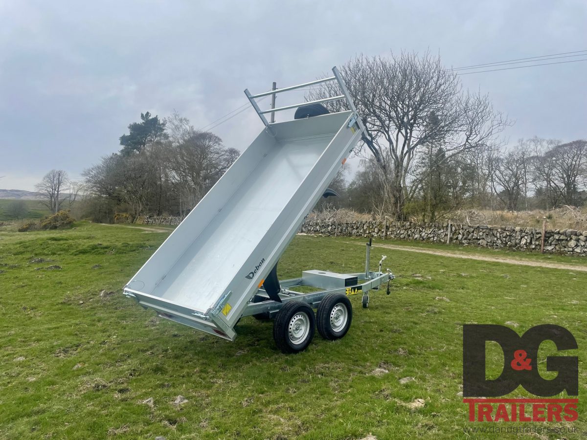 Debon PW1.2 Rear Electric Tipping Trailer 2000kg Gross with Ladder Rack ...
